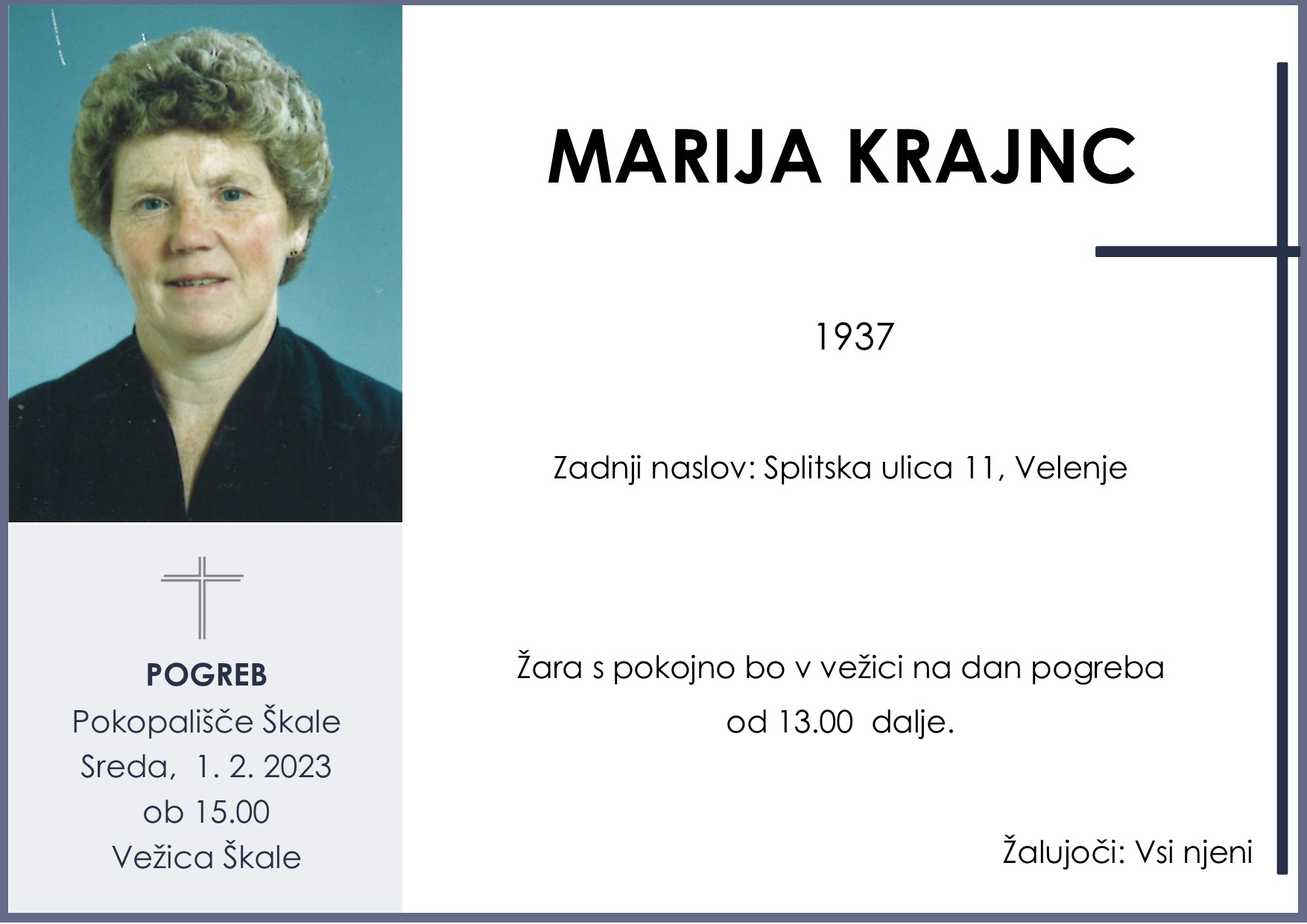 MARIJA KRAJNC, 1. 2. 2023, Škale