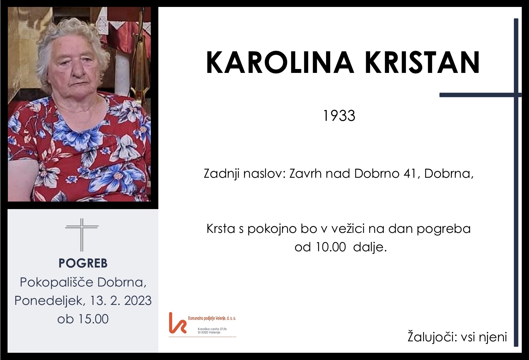 KAROLINA KRISTAN, 13. 2. 2023, Dobrna